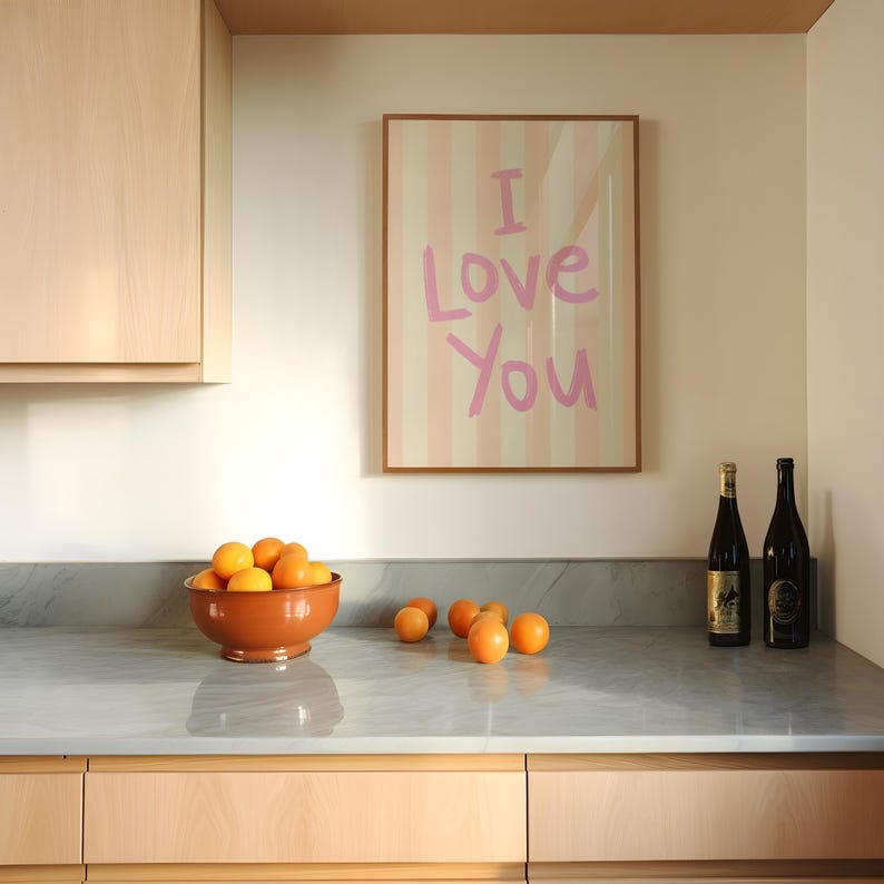 I Love You Art Print: Valentine's Day Wall Decor, Digital Downloads ...