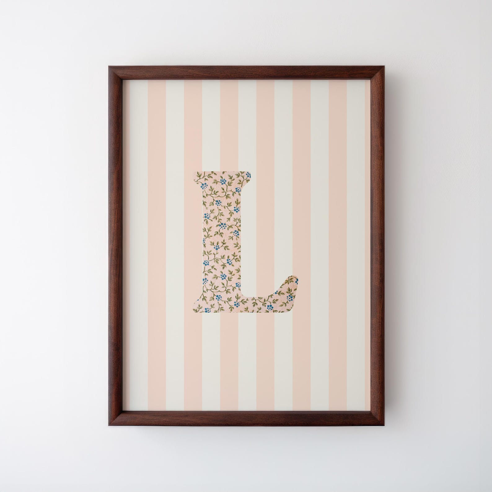 Floral Initial Letter L Print: Watercolor Initial Art, Digital ...