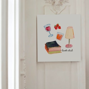 Book Club Watercolor Print, INSTANT Digital Downloadable Wall Art ...