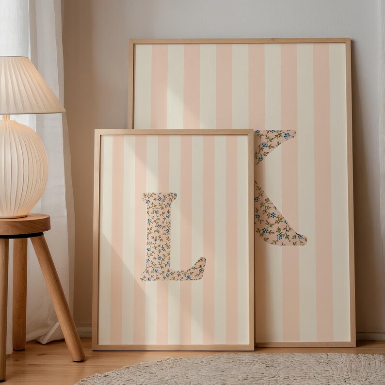 Floral Initial Letter L Print: Watercolor Initial Art, Digital ...