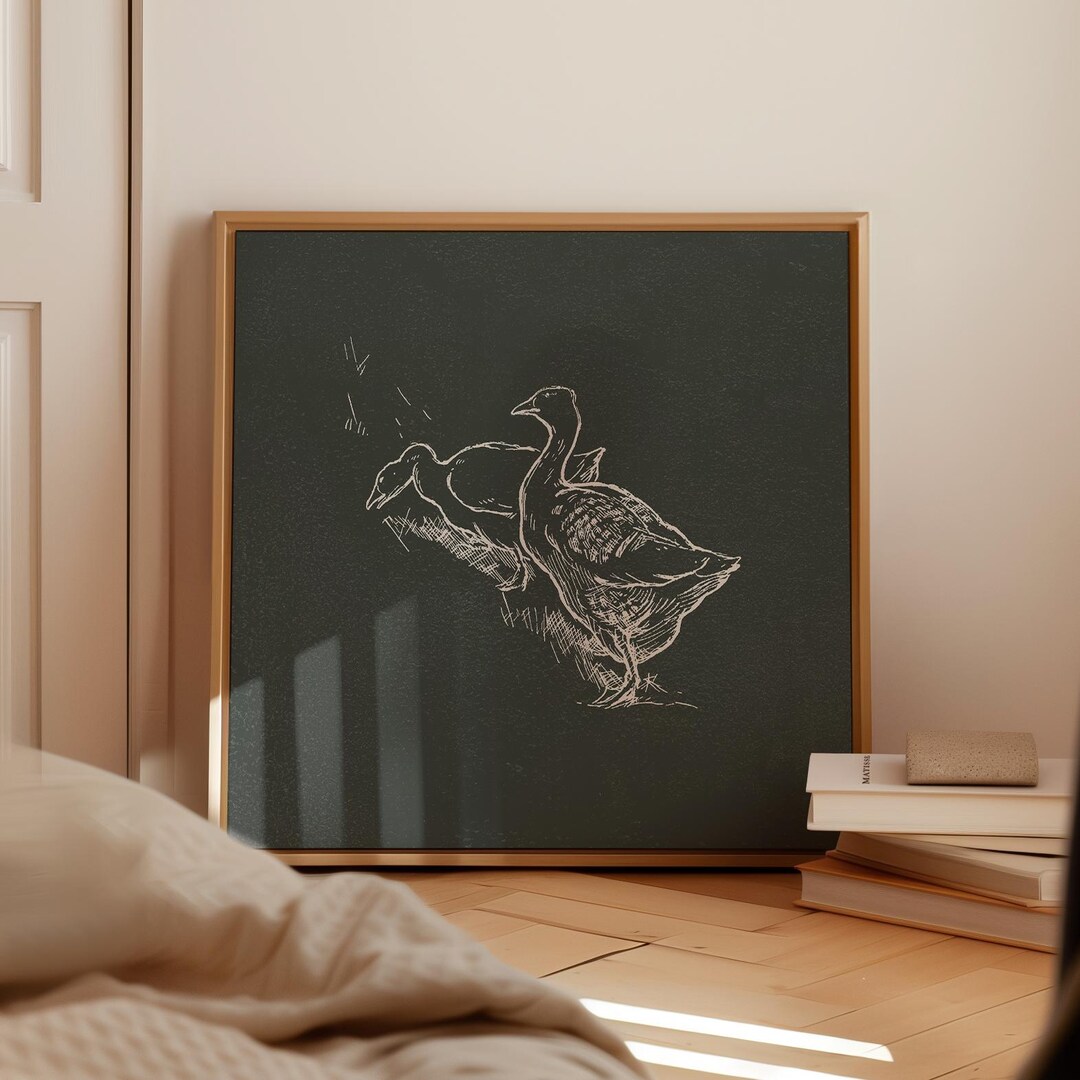 Black Ducks Square Art Print, INSTANT Digital Downloadable, Wall Art ...