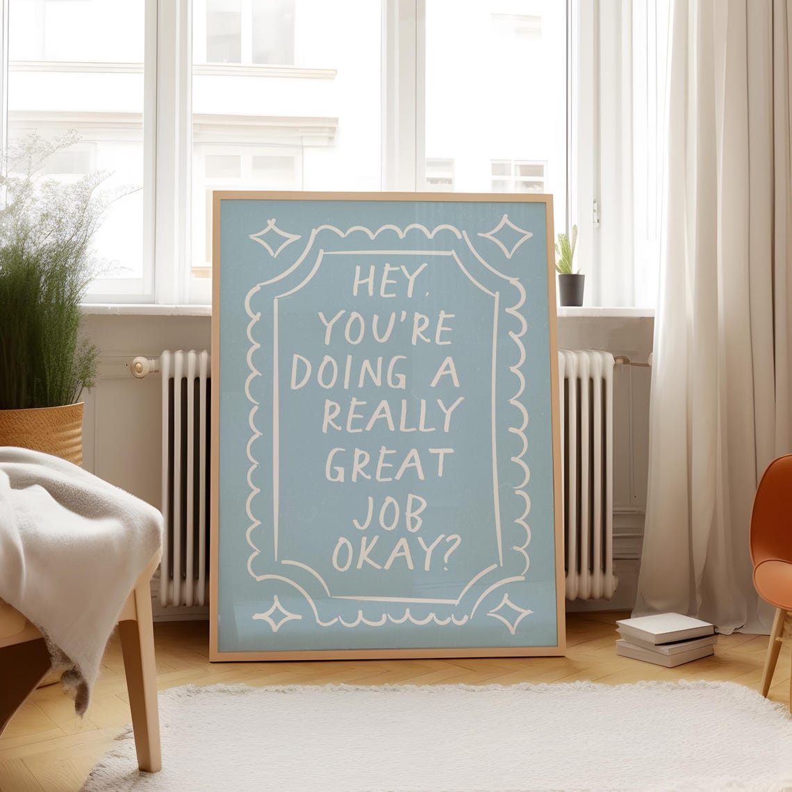 Blue You're Doing Great Print, Digital Download Wall Art, Trendy Decor ...