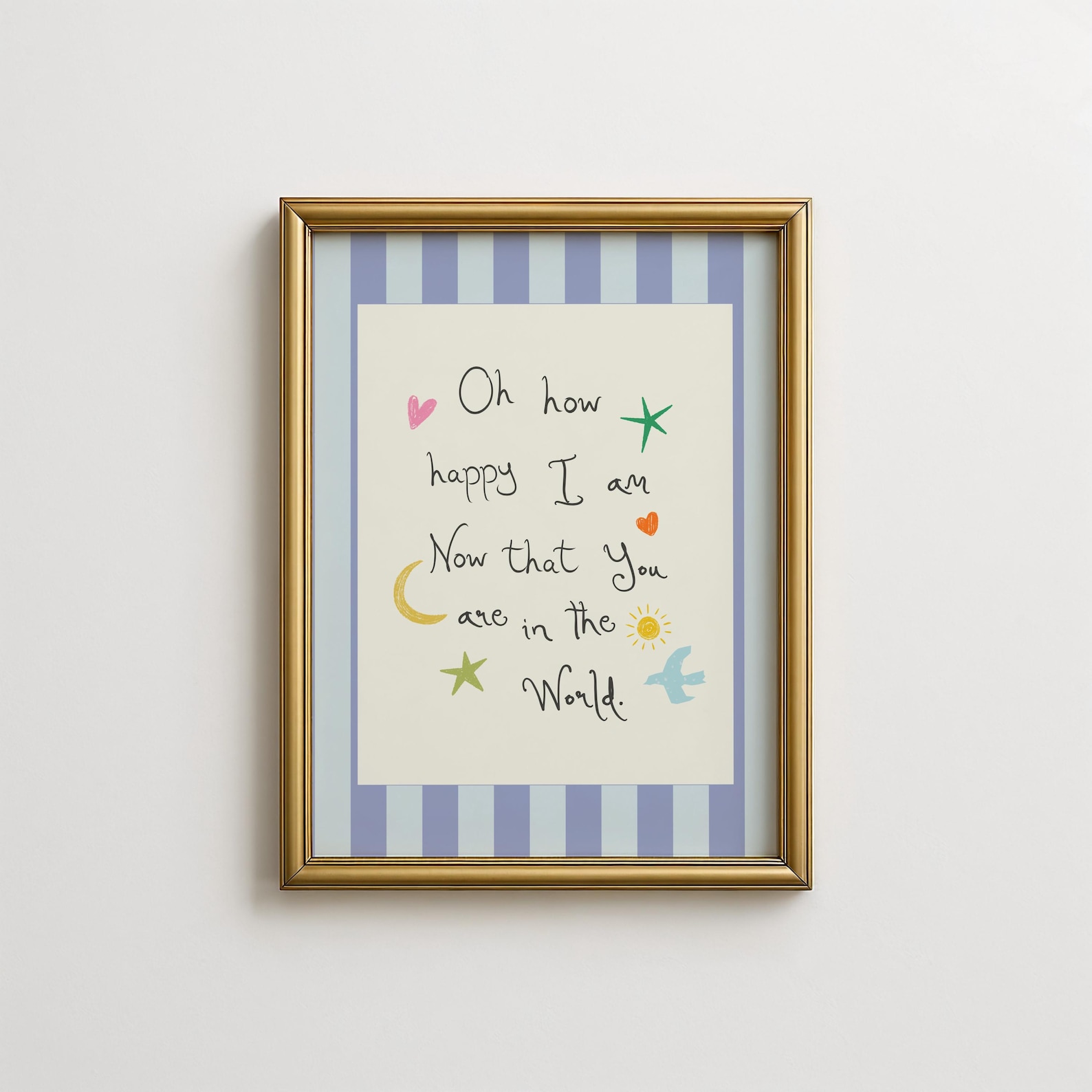 How Happy I Am Now Art Print: Nursery Illustration, Trendy Wall ...