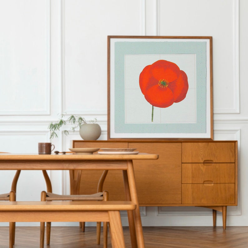 Poppy Vintage Cottage Core Print, INSTANT Digital, Downloadable Art ...