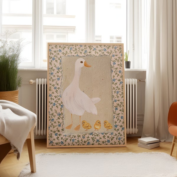 Silly Goose Wall Art, Cute Goose Poster, Girl Nursery Decor, Farm ...