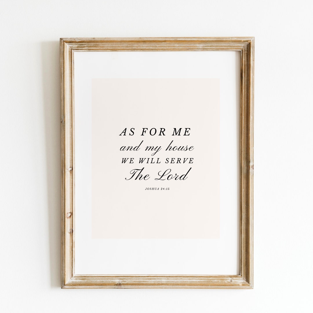 As for Me and My House Scripture Print, Digital Downloadable Wall Art ...