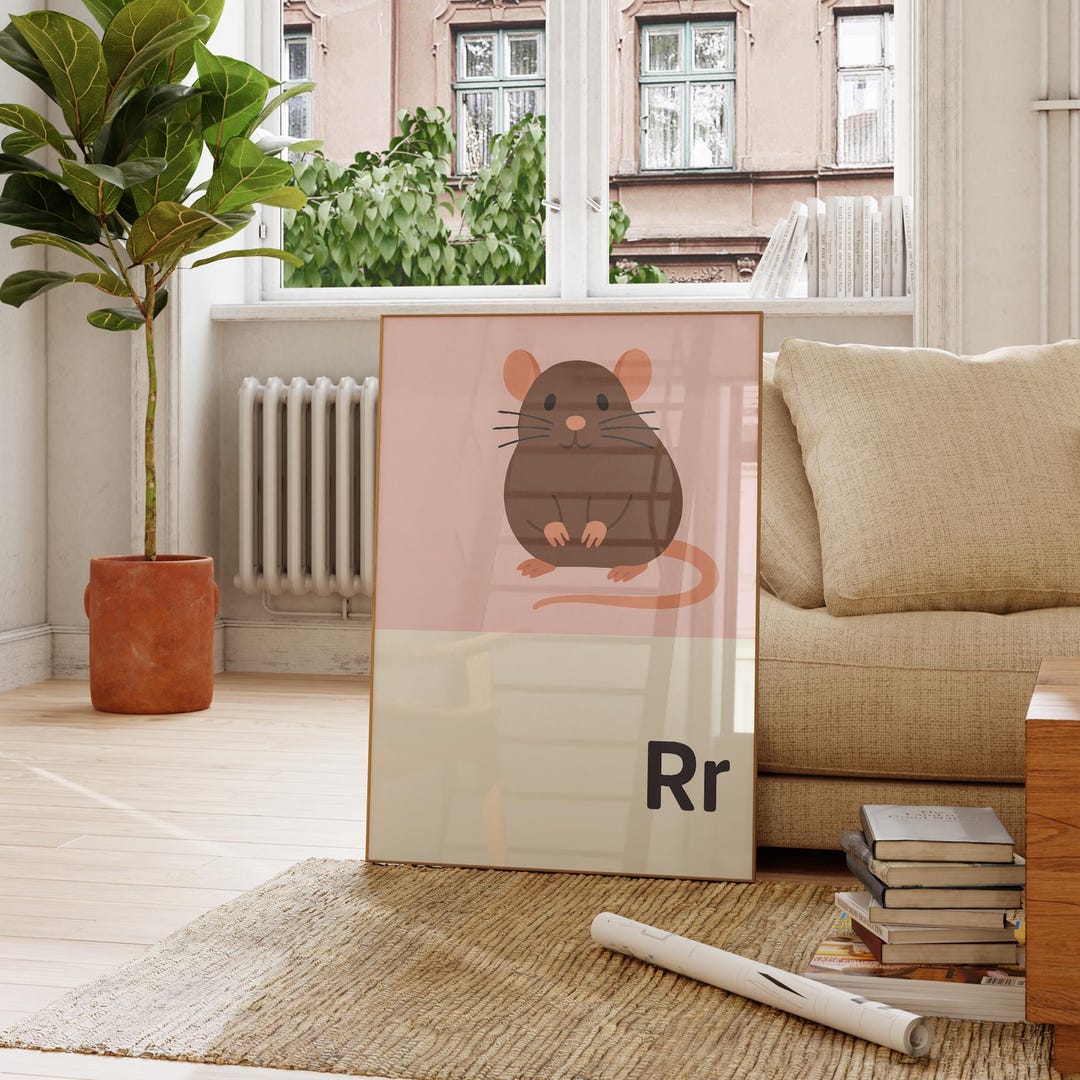 R, Rat, Alphabet Illustration, Digital Downloads, Art Print, Gift Idea ...