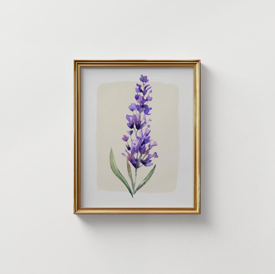 Watercolor Lilac Flower Print: Vintage Cottage Wall Art (digital ...