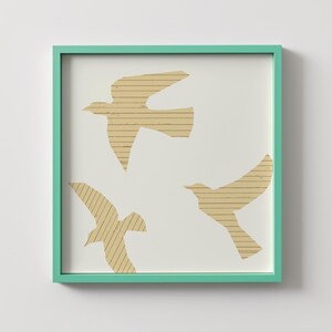 Abstract Cream Bird Print, Digital Download, Wall Art, Trendy Decor ...