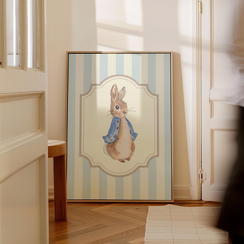 Blue Peter Rabbit Illustration Print, Digital Downloads, Wall Art ...