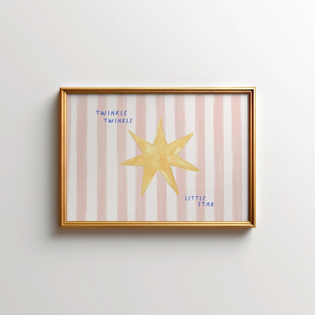 Twinkle Star Nursery Print: Vintage Cottagecore Decor, Digital ...