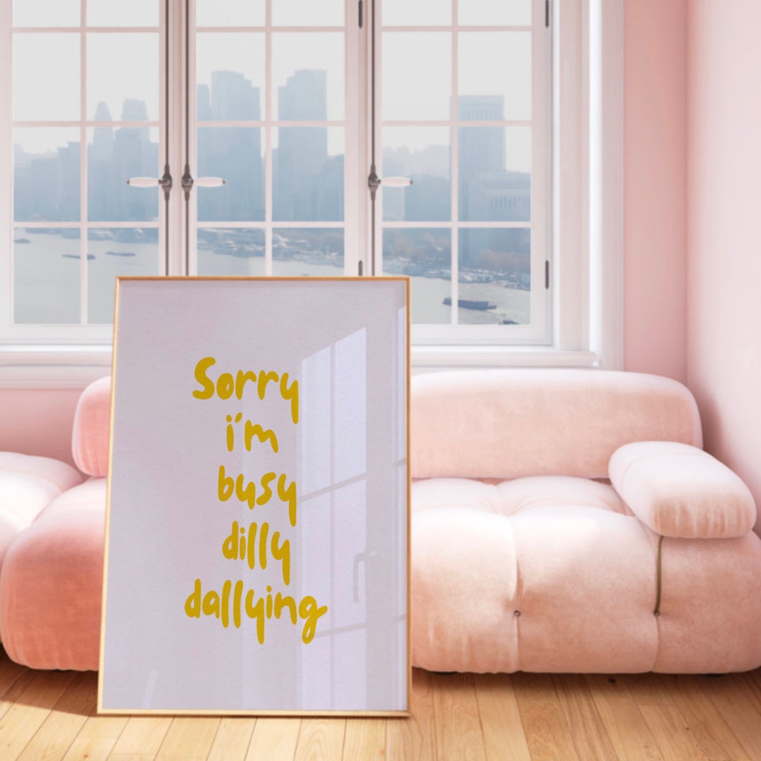 BUSY DILLY DALLYING Blue Green, Digital Downloadable Wall Art, Trendy ...