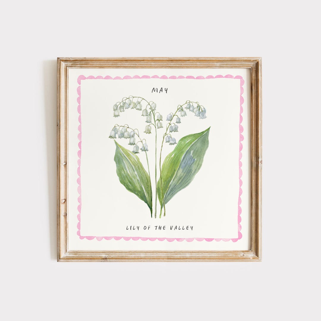 May Birth Flower Watercolor Print: Lily of the Valley Art, Digital ...