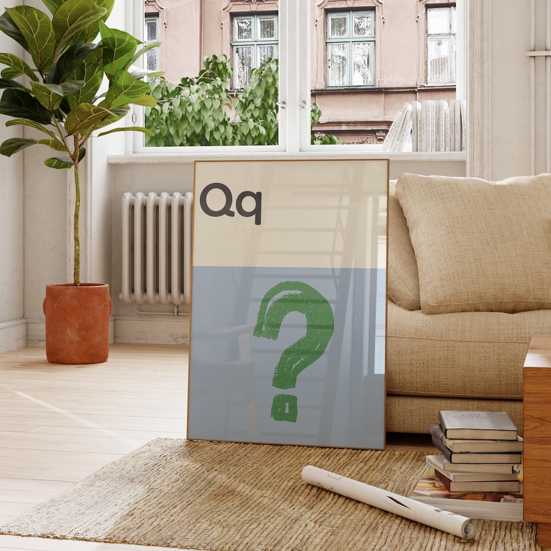 Q, Question Mark, Alphabet Illustration, Digital Downloads, Art Print ...