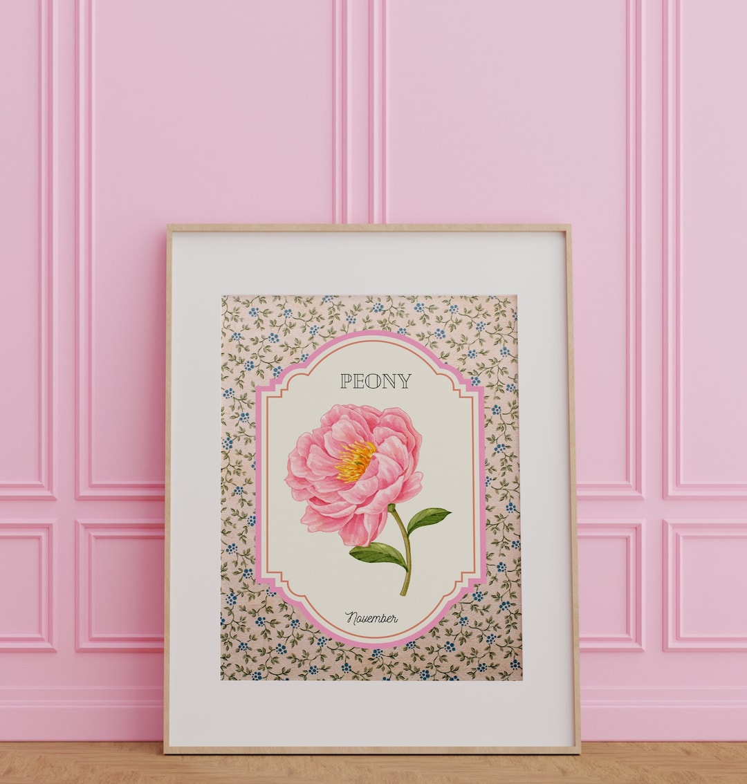 November Birth Flower Illustration Prints, 2 Print Bundle, Digital ...