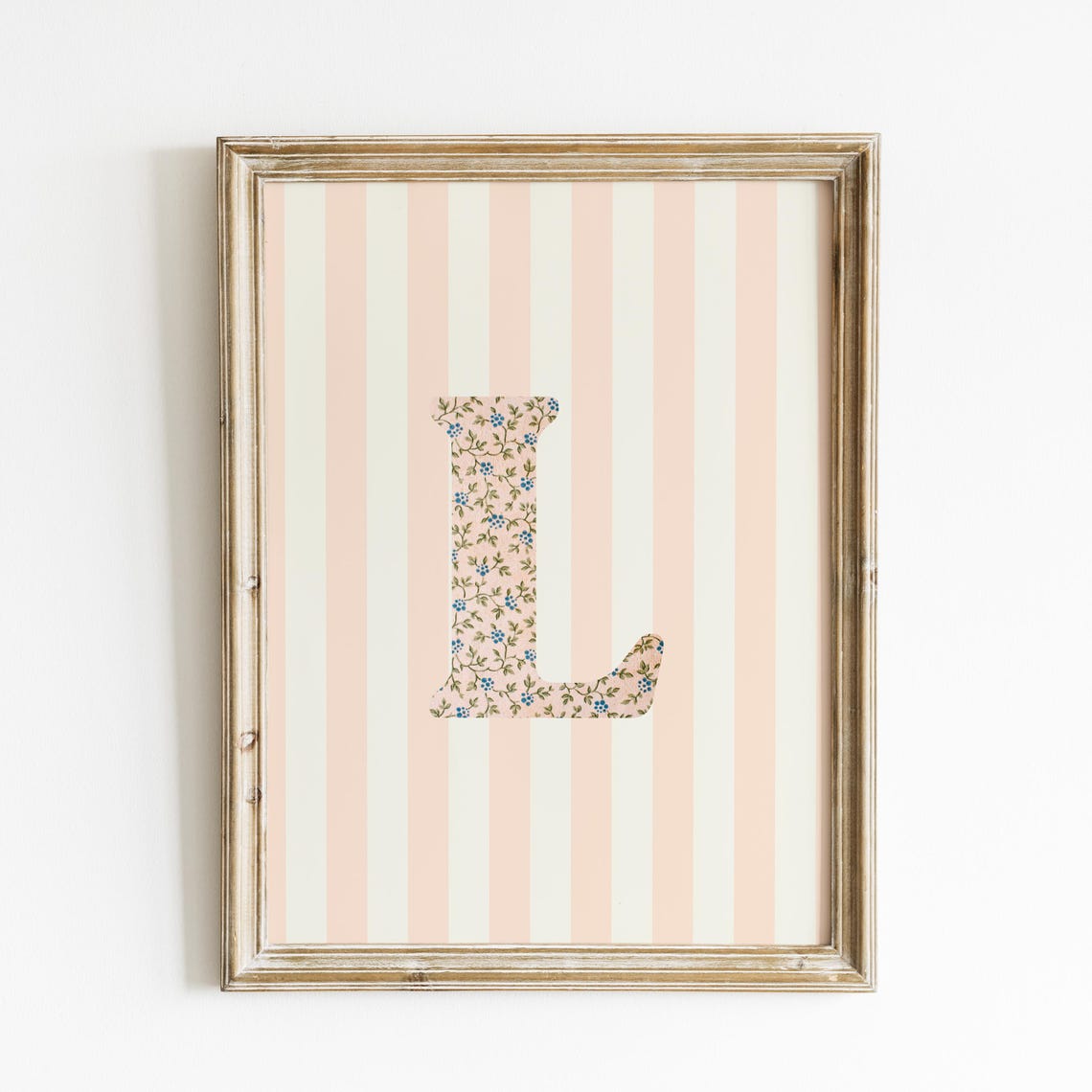 Floral Initial Letter L Print: Watercolor Initial Art, Digital ...