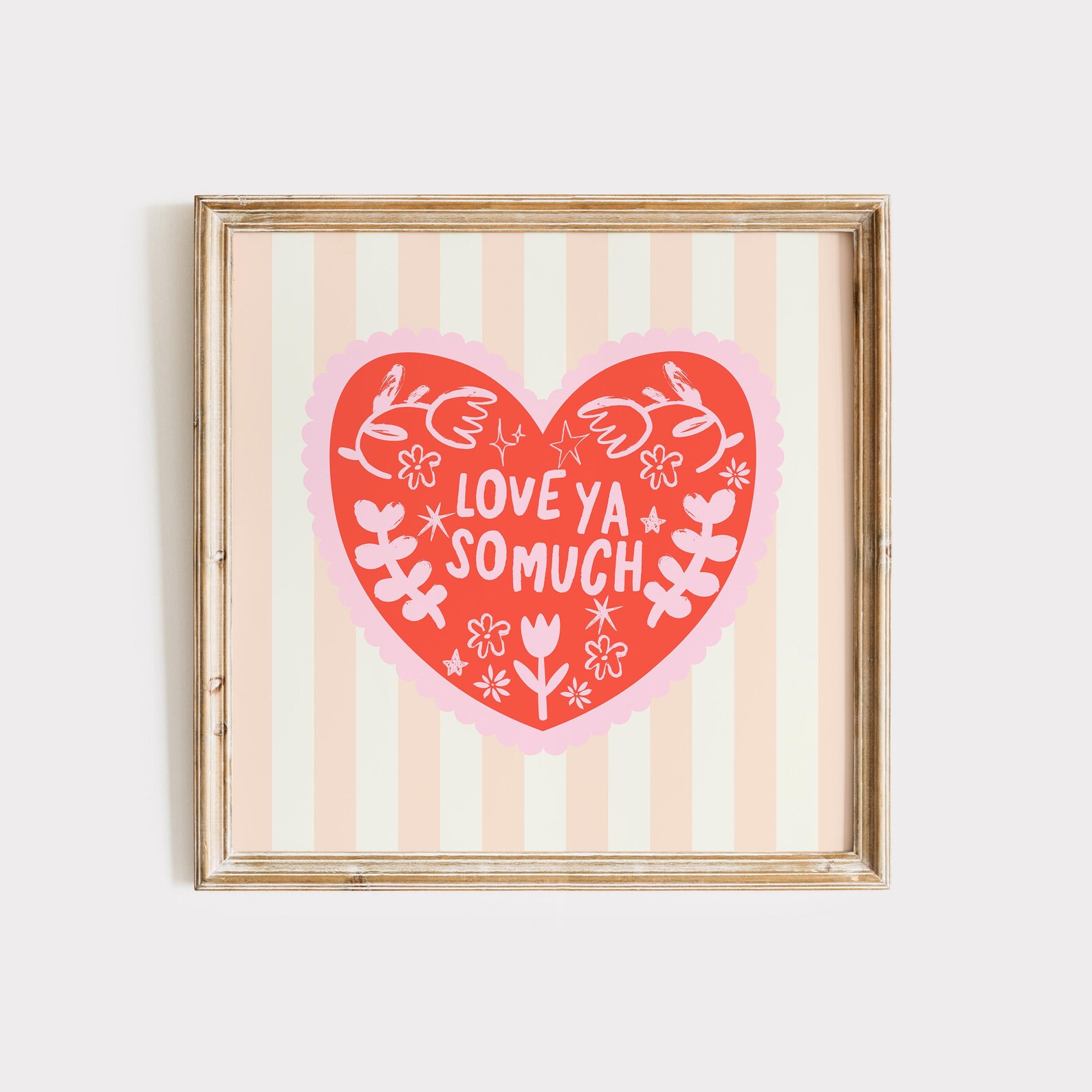 Valentine's Day, Heart Square Print, INSTANT Digital Download Wall Art ...