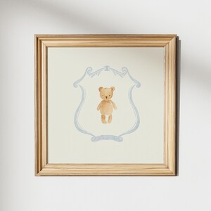 Minimal Sweet Teddy Bear Square Print, INSTANT Digital Downloadable ...