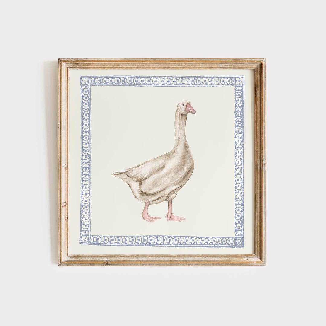 Blue Framed Goose Square Print, INSTANT Digital Downloadable Wall Art ...