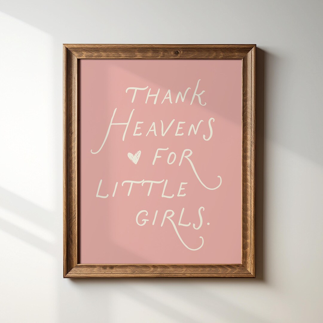 Little Girls Print: Trendy Kids Room Decordigital Downloads, Wall Art ...