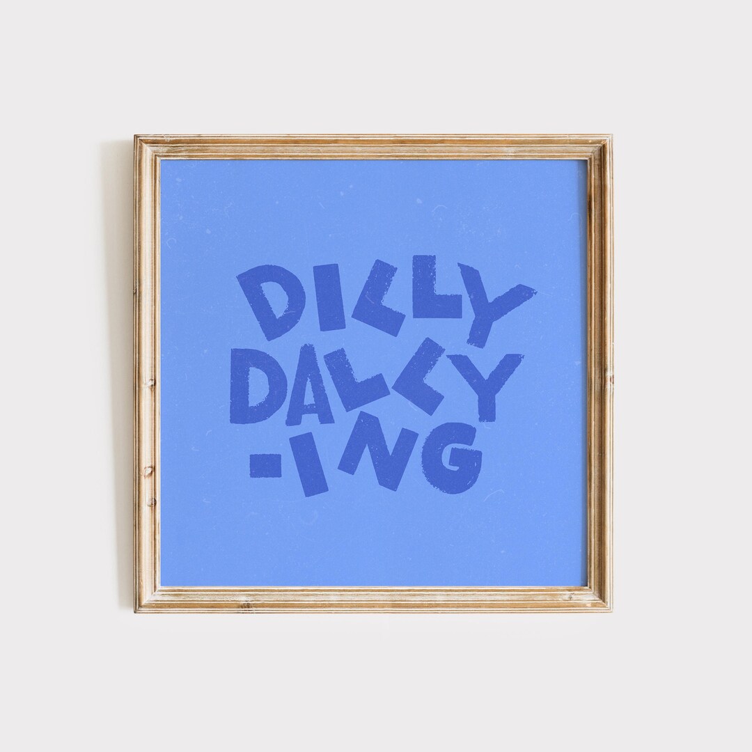 Cobalt Blue Dilly Dallying Square Print, INSTANT Digital Downloadable ...
