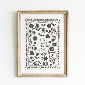 IT IS WELL Black Vertical Print, Digital Downloadable Wall Art, Trendy ...