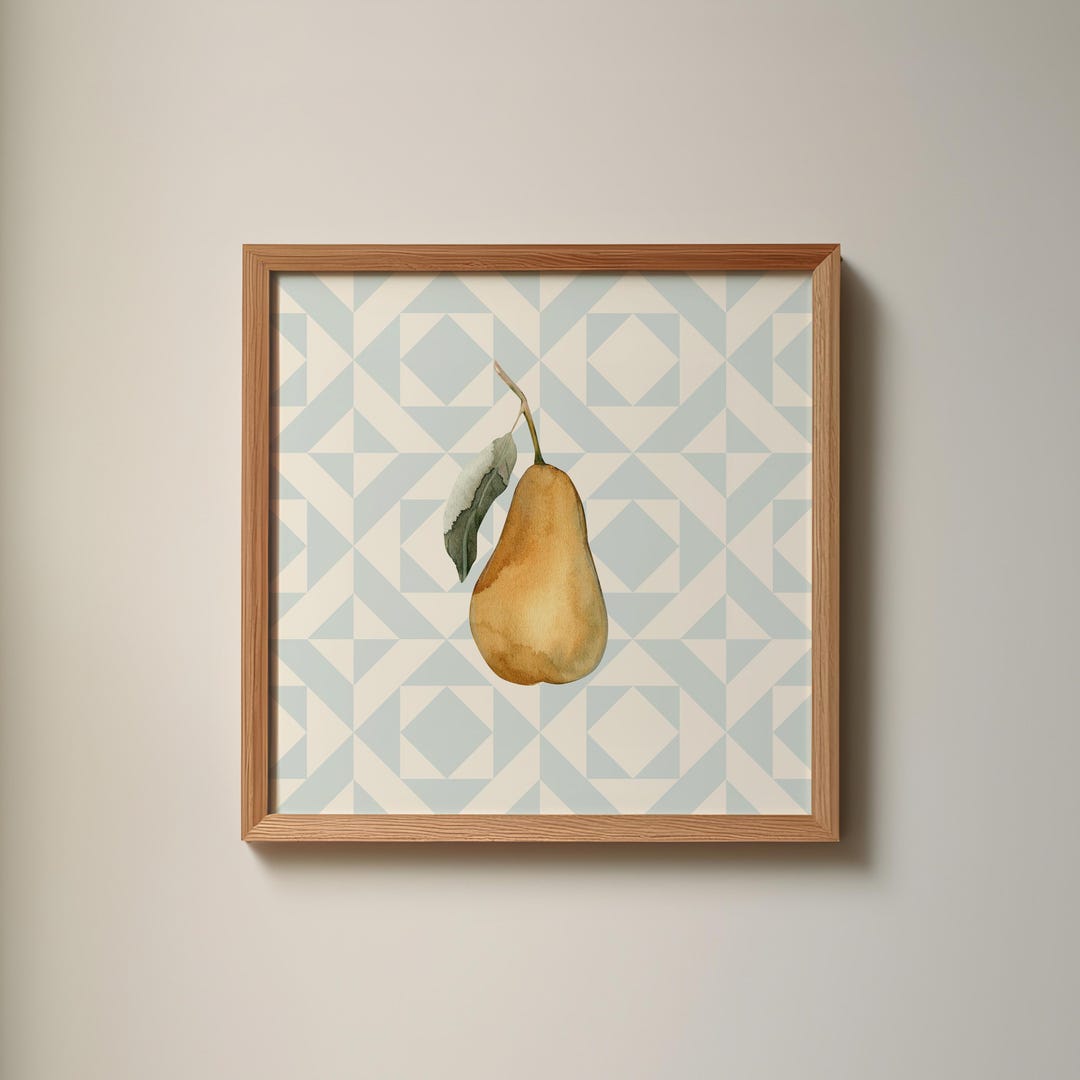 Pear Watercolor Art Print: Trendy Cottage Decor, Digital Downloads, Art ...