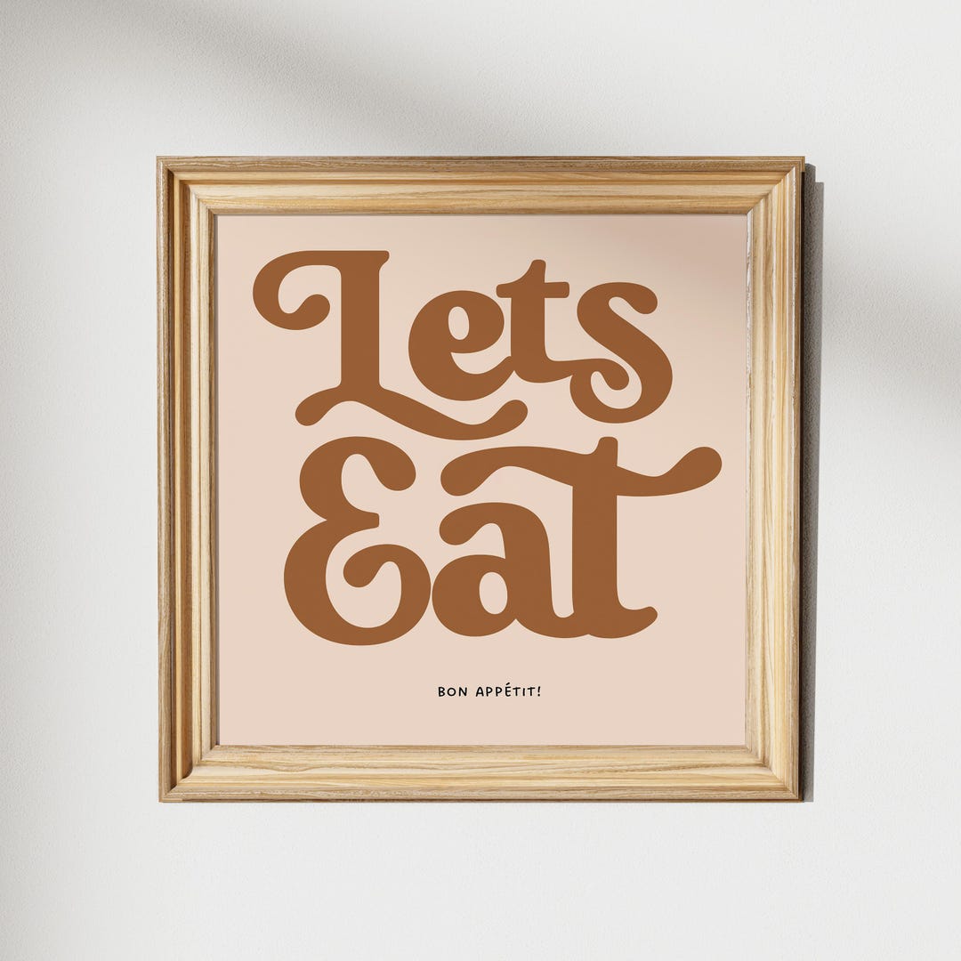Let's Eat Bon Appetite, Square Print, INSTANT Digital Downloadable Wall ...
