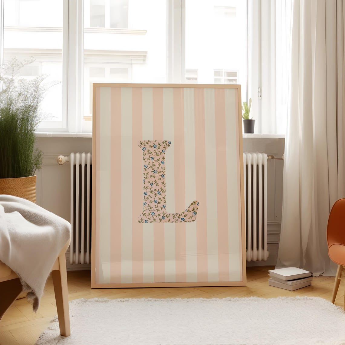 Floral Initial Letter L Print: Watercolor Initial Art, Digital ...