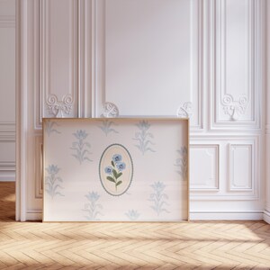 Blue Floral Watercolor Print: Cottagecore Botanical Art, Digital ...