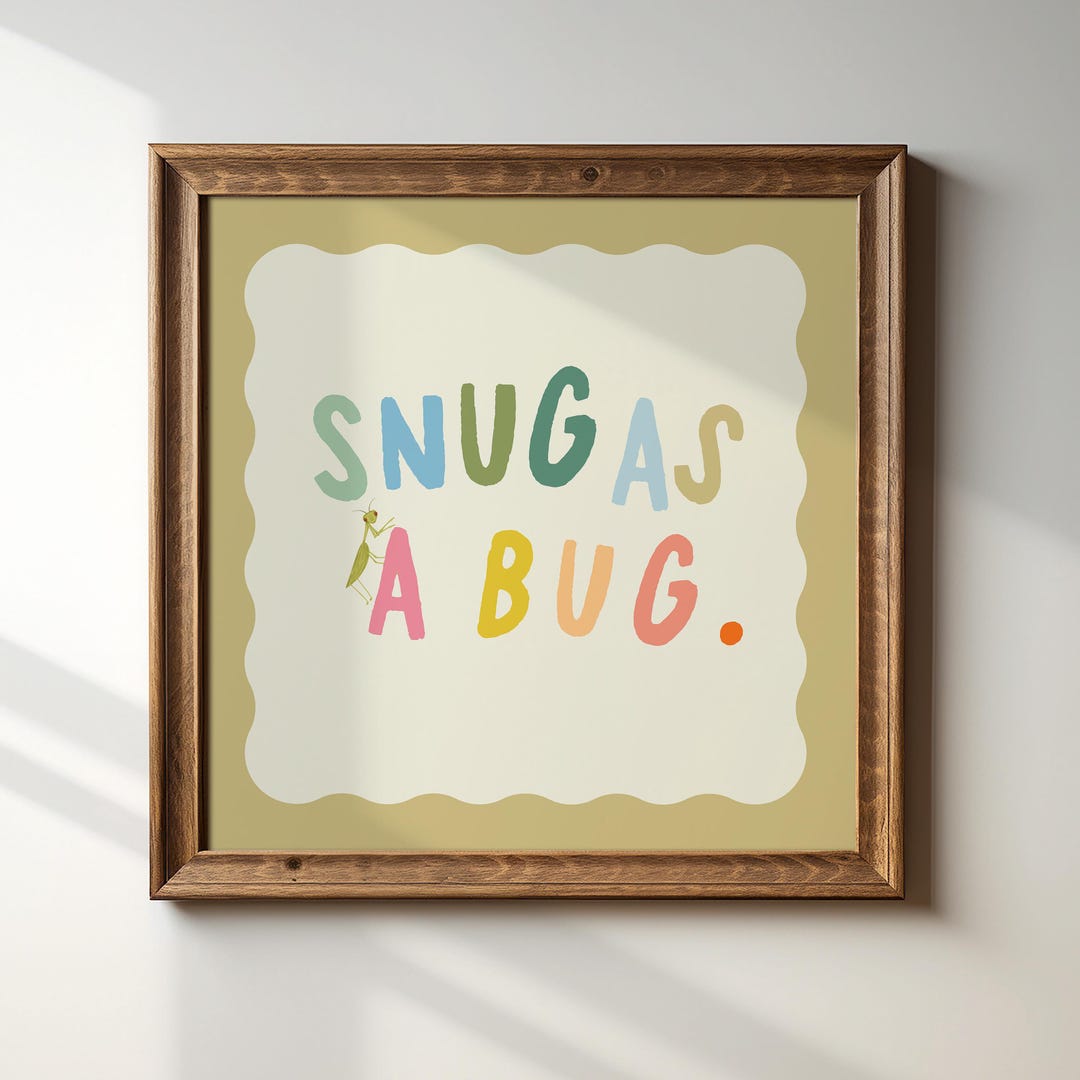 Snug as A Bug Print: Trendy Kids Room Wall Art, Digital Downloads, Wall ...