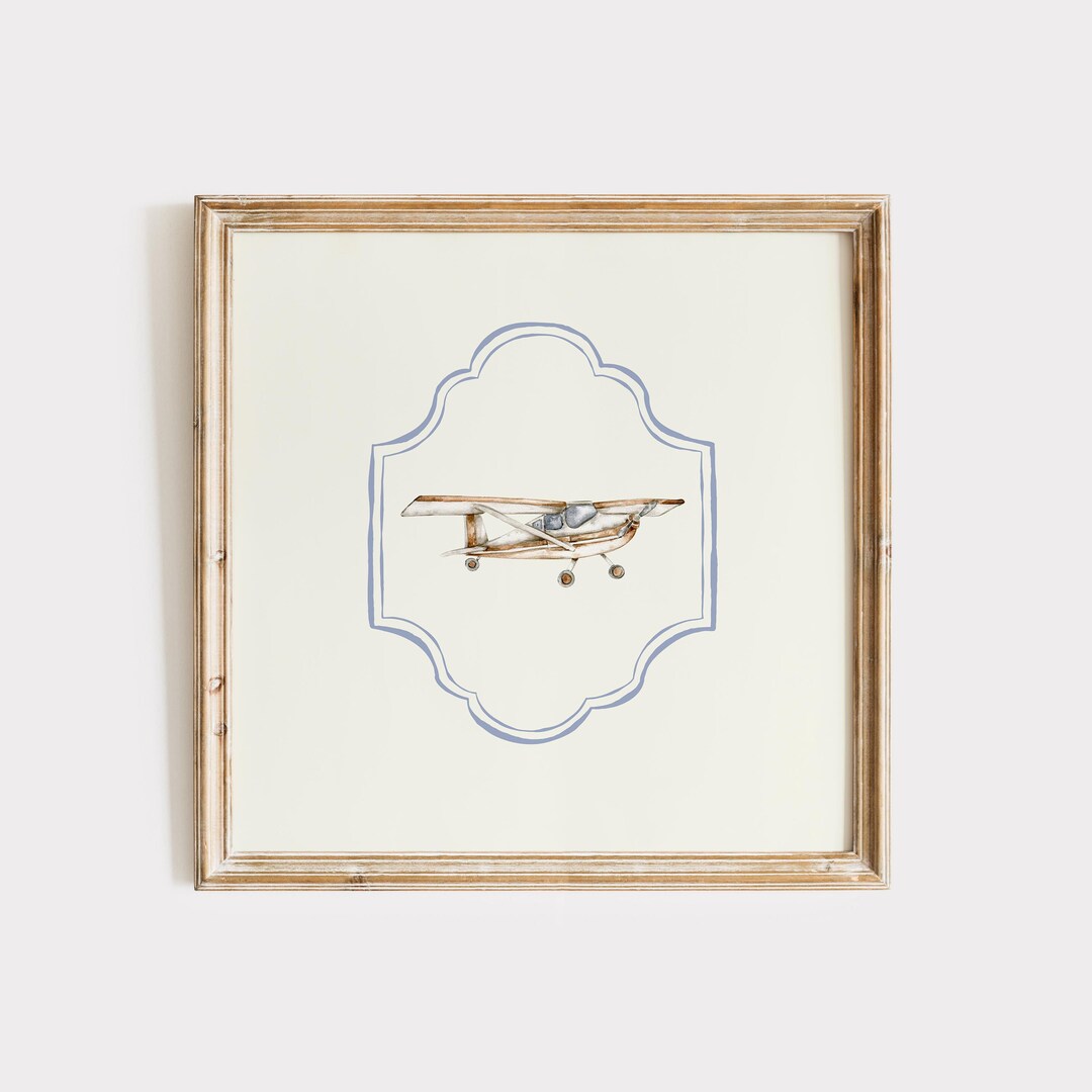 Vintage Airplane Square Print, INSTANT Digital Downloadable Wall Art ...