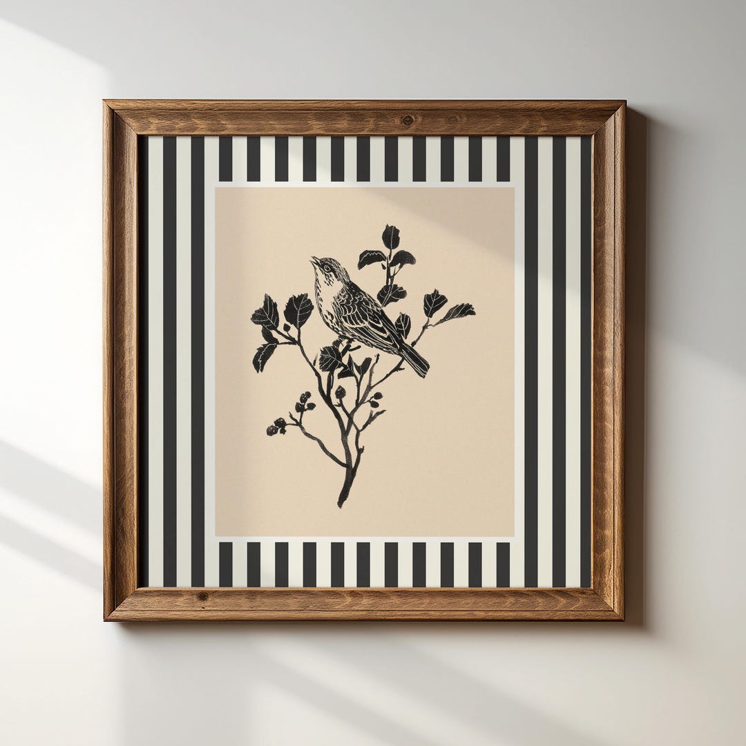 Vintage Bird Square 1x1 Print, INSTANT Digital Downloadable Wall Art ...