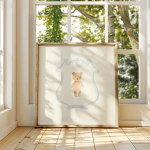 Minimal Sweet Teddy Bear Square Print, INSTANT Digital Downloadable ...