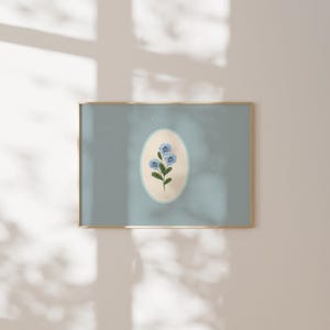 Blue Floral Watercolor Print: Cottagecore Botanical Art, Digital ...