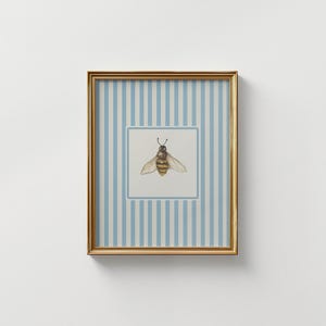 Minimalist French Blue Bumblebee Print, Vertical, INSTANT Digital ...