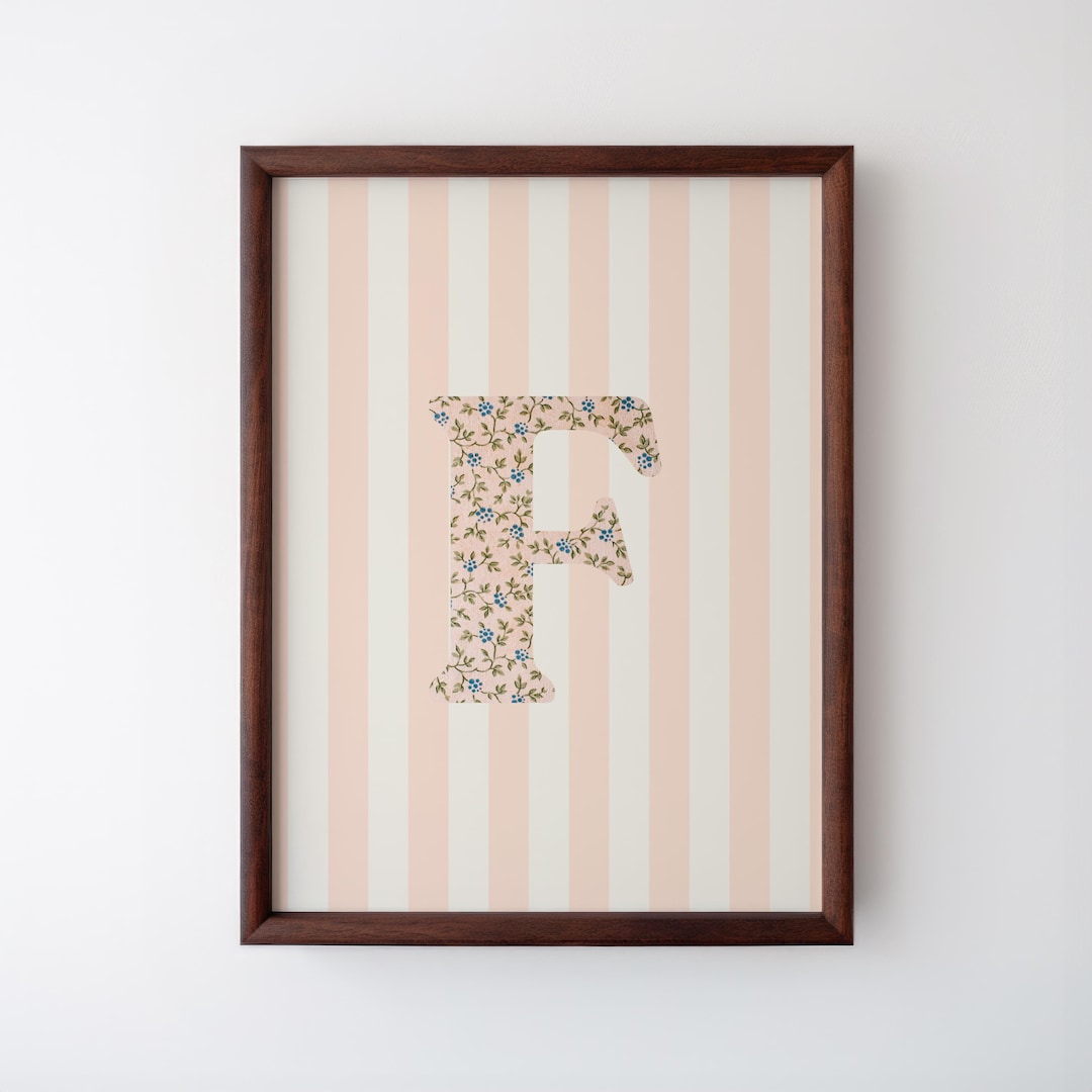 F, Initial Print, Floral Letter, Digital Download, Watercolor Art, Gift ...