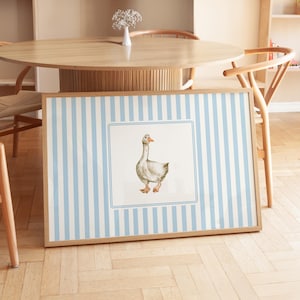 Minimalist French Blue Goose Horizontal Print, INSTANT Digital Download ...