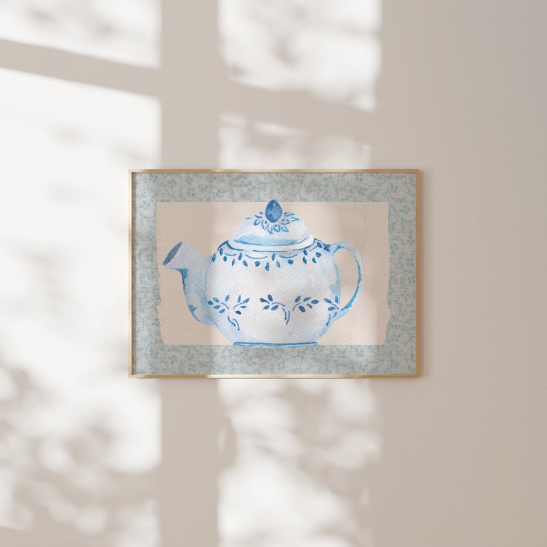 Vintage Teapot Print Digital Downloadable Wall Art Nursery - Etsy