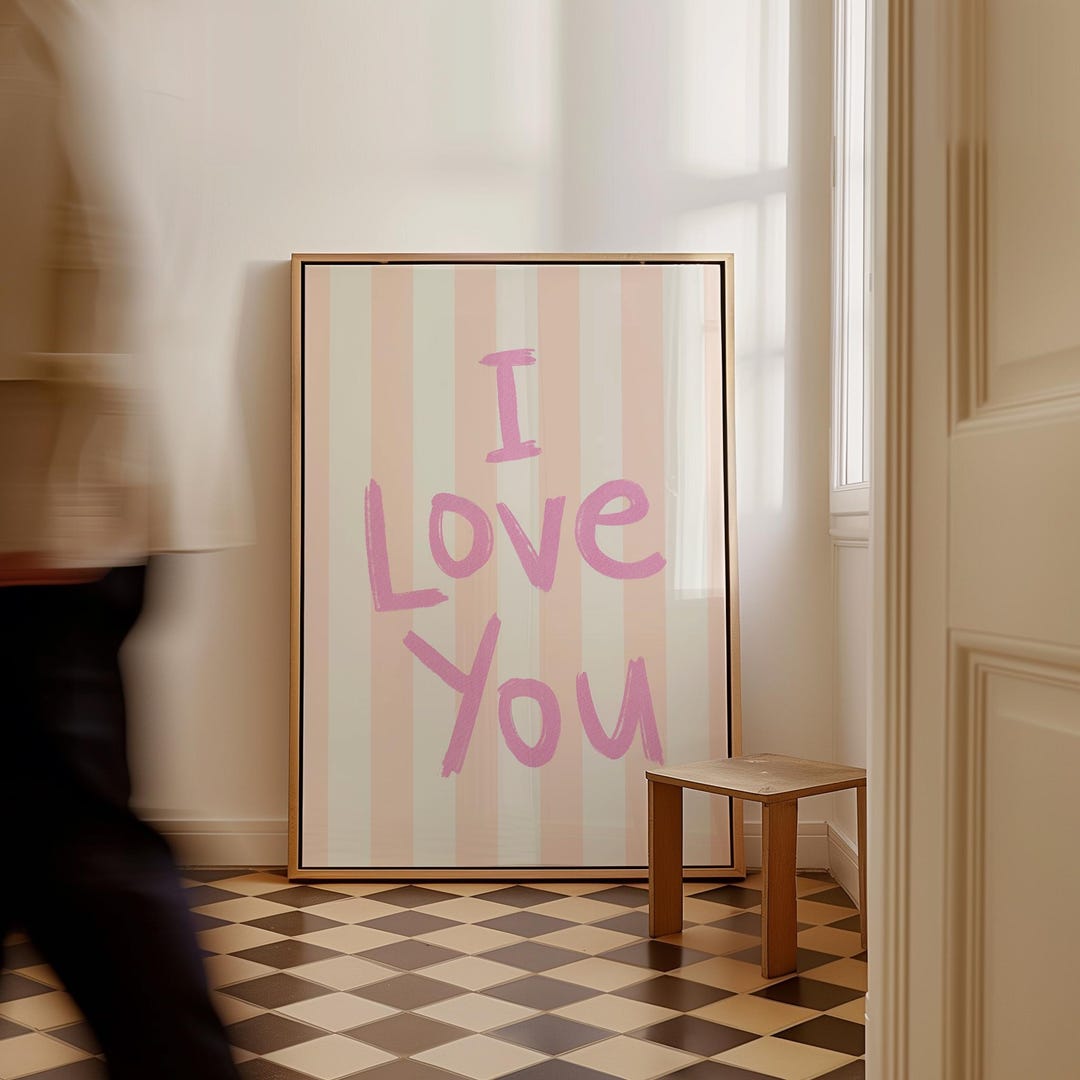 I Love You Art Print: Valentine's Day Wall Decor, Digital Downloads ...