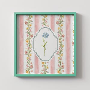 Vintage Floral Print: Square Wall Art, Trendy Decor, Digital Downloads ...