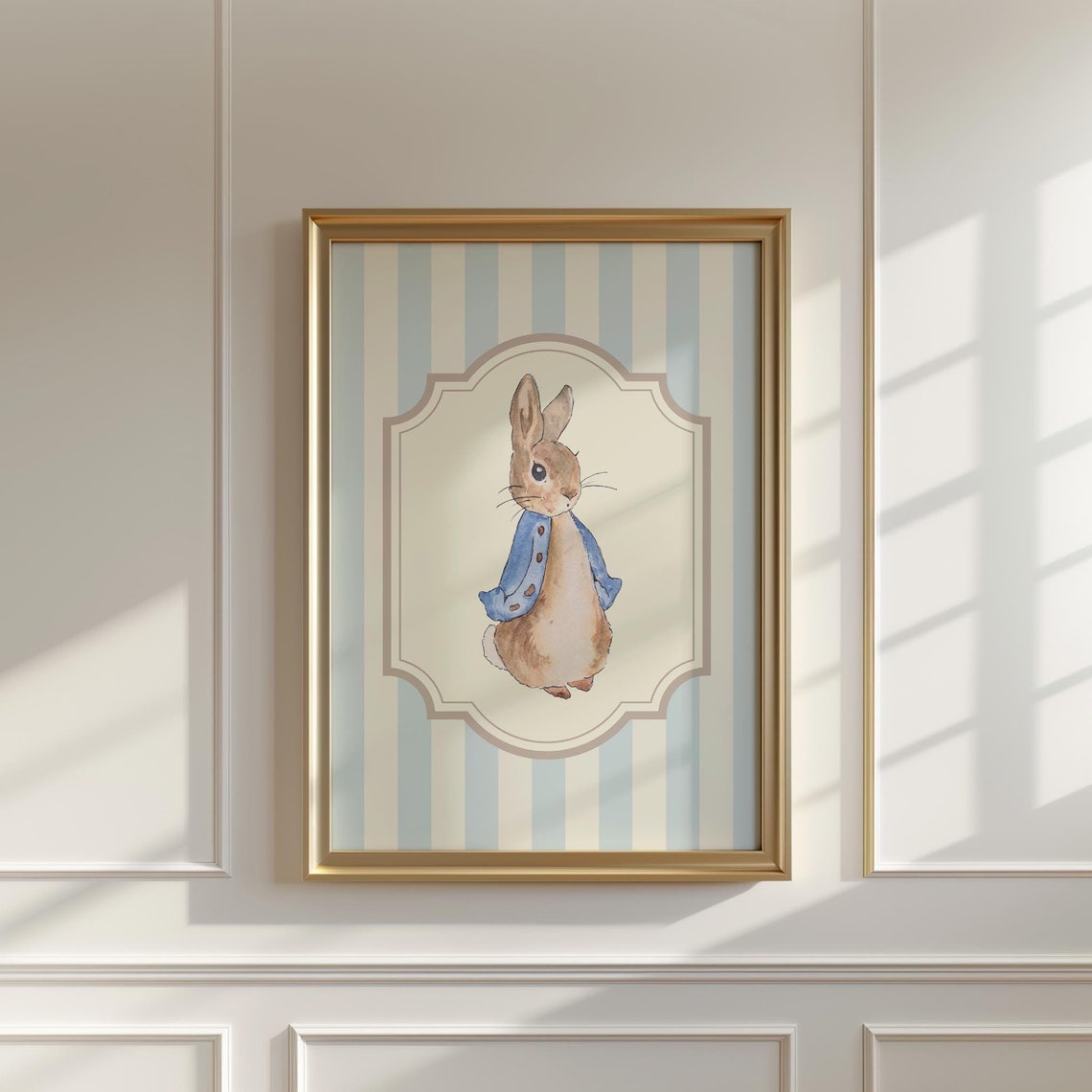 Blue Peter Rabbit Illustration Print, Digital Downloads, Wall Art ...