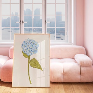 Hydrangea Print Abstract Painting Digital Downloadable Wall Art - Etsy