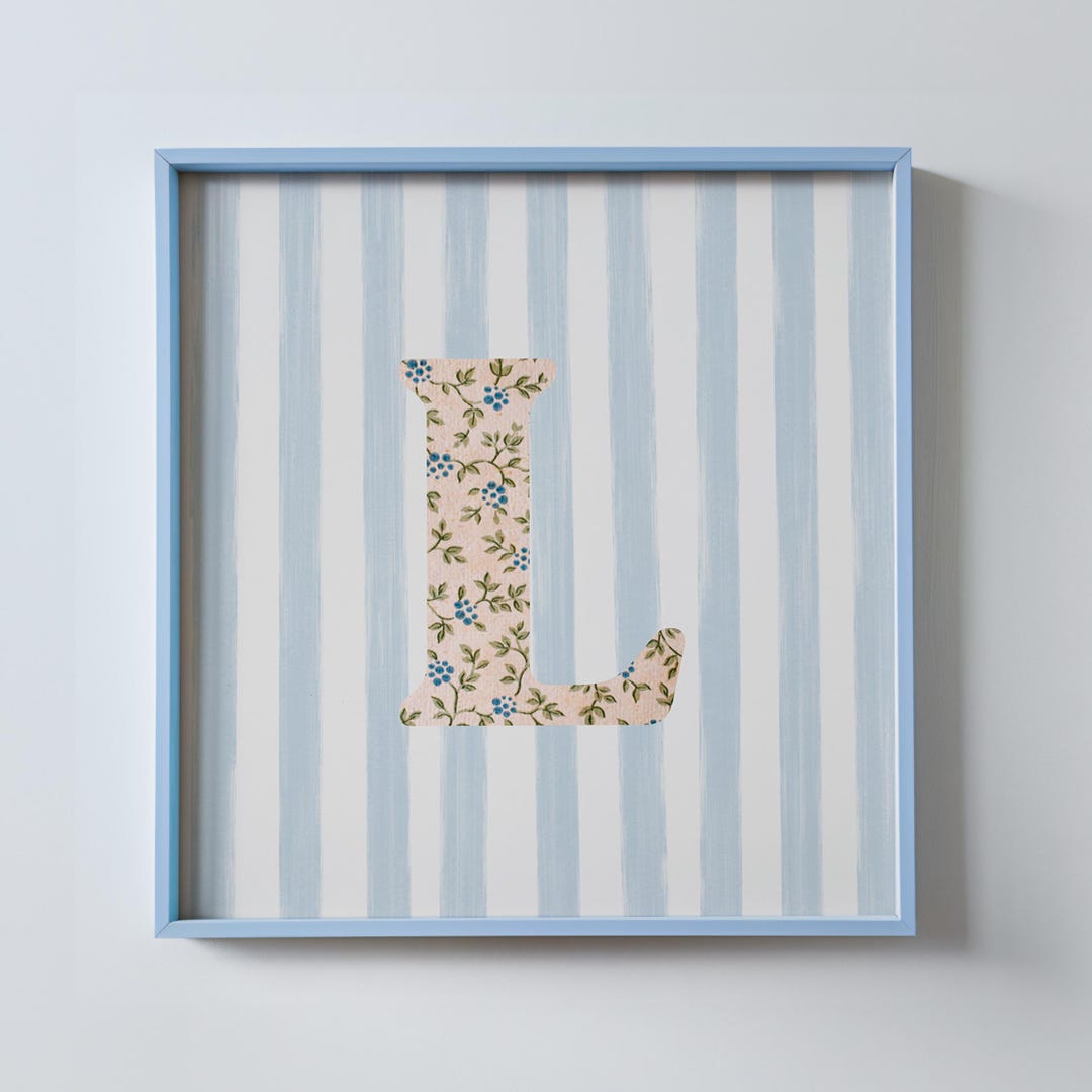 Floral Letter L Print: Watercolor Initial Art, Digital Download, Art ...