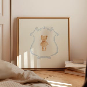 Minimal Sweet Teddy Bear Square Print, INSTANT Digital Downloadable ...
