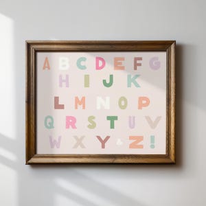 Alphabet Print: Pastel ABC Wall Art, Nursery Decor, Digital Downloads ...