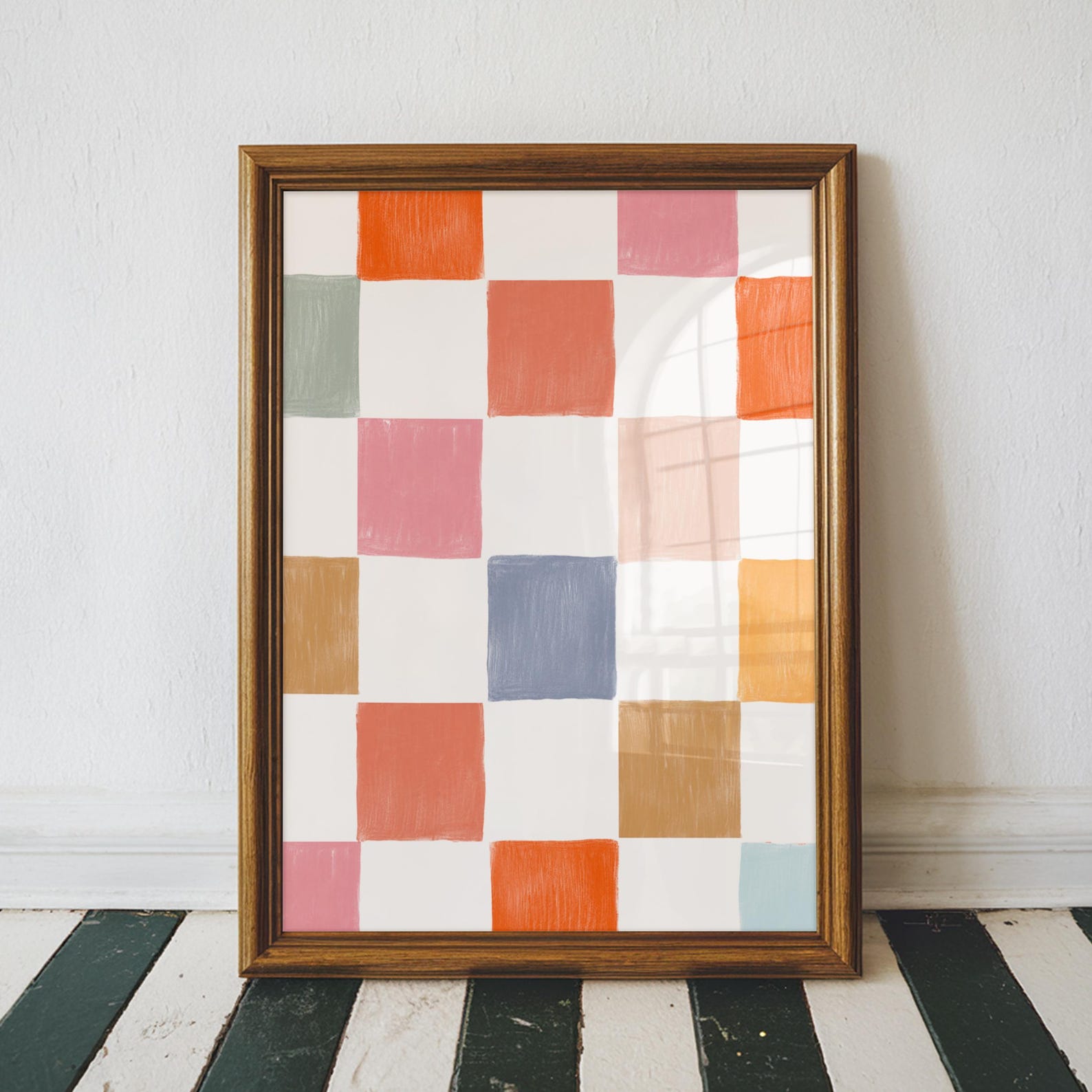 Fun Watercolor Checker Art Print, Digital Downloads, Wall Art, Trendy ...