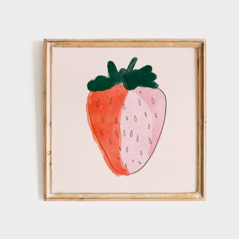 Strawberry Print - Etsy