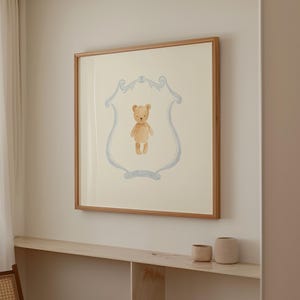Minimal Sweet Teddy Bear Square Print, INSTANT Digital Downloadable ...