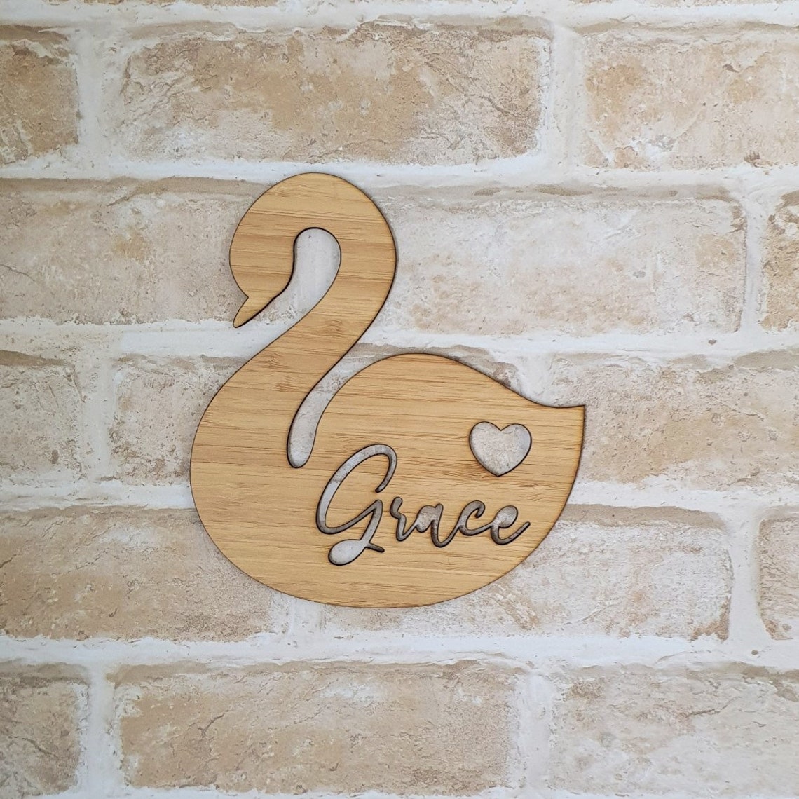 Swan Name Sign Personalised Door Sign Children's name | Etsy